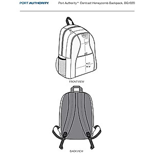 Port Authority Contrast Honeycomb Backpack OSFA Twilight Blue/ Black