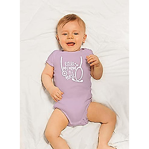 CBTwear Relax My Mom Is A Nurse - Best Mommy Ever - Future Nurse - Stay Calm - Cute Infant One-Piece Baby Bodysuit (6 Months, Pink)