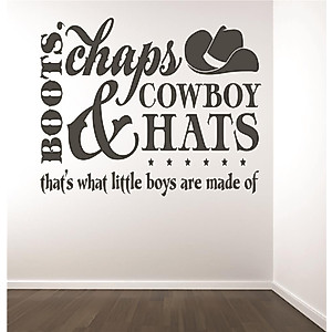 Boots Chaps & Cowboy Hats Thats What Little Boys are Made of Baby Newborn Son Boy Infant Nursery Bedroom Decor Size : 16 Inches X 16 Inches