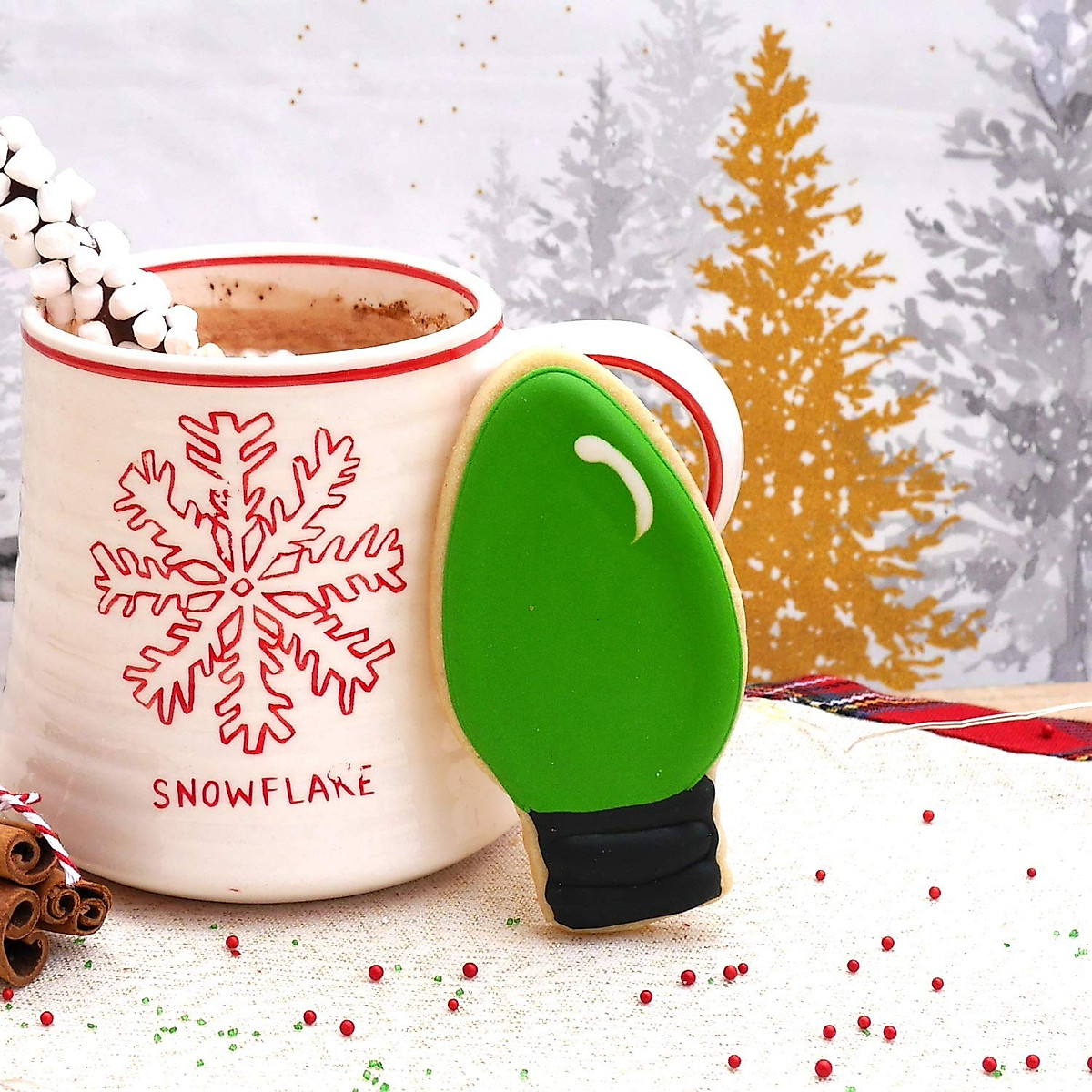 Christmas Light Bulb Cookie Cutter 3 Piece Set, Premium Food-Grade Stainless Steel, Dishwasher Safe (Light Bulb 3 Piece)