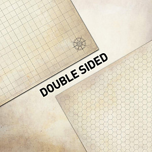 Melee Mats DND Map Starter Kit for Dungeons & Dragons Game - 23” x 27" Double Sided, Wet/Dry Erase Battle Terrain Grid - Ultimate Tabletop Board Gaming Experience with Accessories