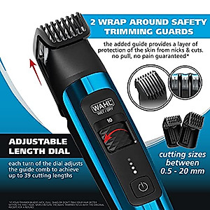 Wahl Manscaper Deluxe Hair Trimmer and Shaver for Total Body Grooming and Your Hair Down There with Safe-Touch Detachable Stainless Steel Precision Blades - Model 5708