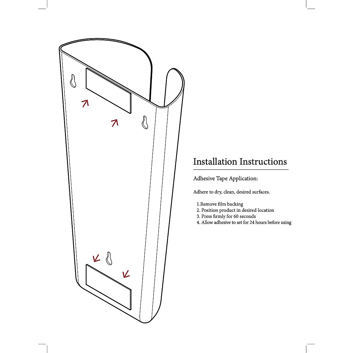 Spectrum Diversified, White Plastic Bag Holder, Wall Mount or Adhesive, Standard