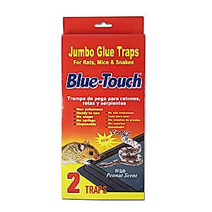 Blue Touch Great Large Mouse Glue Traps, Professional Mouse Glue Boards for Rats, Mice, Snakes and Pests. Jumbo Size 5.4" X 10.7" X 1", 7 Packs - 14 Traps