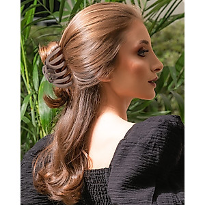 4 Pieces 3.5'' Large Octopus Claw Clips for Thick Long Hair, Big Hair Clips for Women, Strong Hold Hair Claw Clips, Matte Non-slip Jaw Hair Clips (Neutral Color)