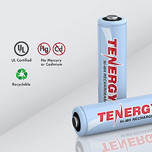 Tenergy High Drain AA and AAA Battery, 1.2V Rechargeable NiMH Batteries Combo, 12 Pack 2500mAh AA Cells and 12 Pack 1000mAH AAA Cell Batteries