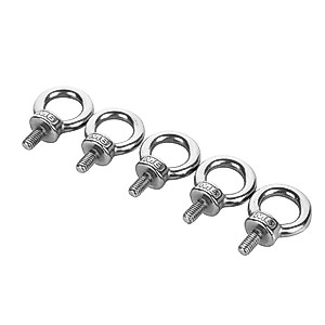 Eowpower 5 Pieces M6 Male Thread Machinery Shoulder Lifting Ring Eye Bolts