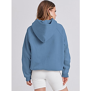 ANRABESS Women Hoodies Oversized Fleece Long Sleeve Comfy Casual Basic Pullover Sweatshirts 2025 Fall Outfits Sweater Deep Blue X-Large