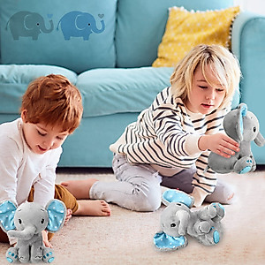 Zomiboo 3 Pieces Elephant Stuffed Animal 8 Inch Baby Stuffed Elephant Animal Plush Toy Gift Baby Girl Boys Bed Decor (Cute Style)