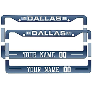 Dallas License Plate Frames (Set of 2) Custom Name and Number for Men Women Gifts