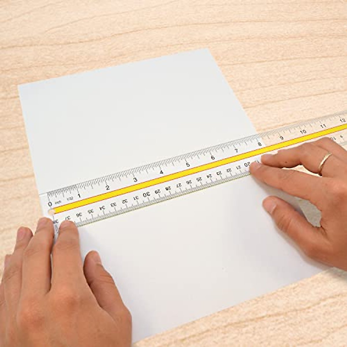 Westcott Acrylic Data Highlight Reading Ruler With Tinted Guide, 15" Clear