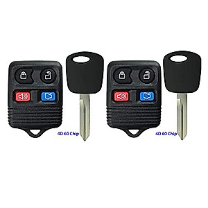 2 AKS KEYS Compatible with Lincoln LS 2000 2001 2002 Keyless Fob + 4D 60 Key