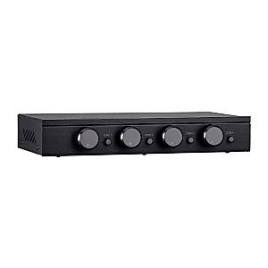 Monoprice SSVC-4.1 Single Input 4-Channel Speaker Selector with Volume Control, Impedance Protection, Individual Zone On/Off Buttons, Black, Model Number: 138159