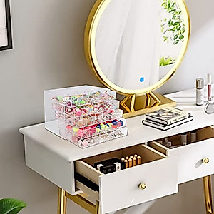 Zuiaso Acrylic Jewelry Box with 5 Drawers, 120 Compartments Transparent Storage Box, Transparent Display Stand for Earrings, Necklaces, Rings and Bracelets