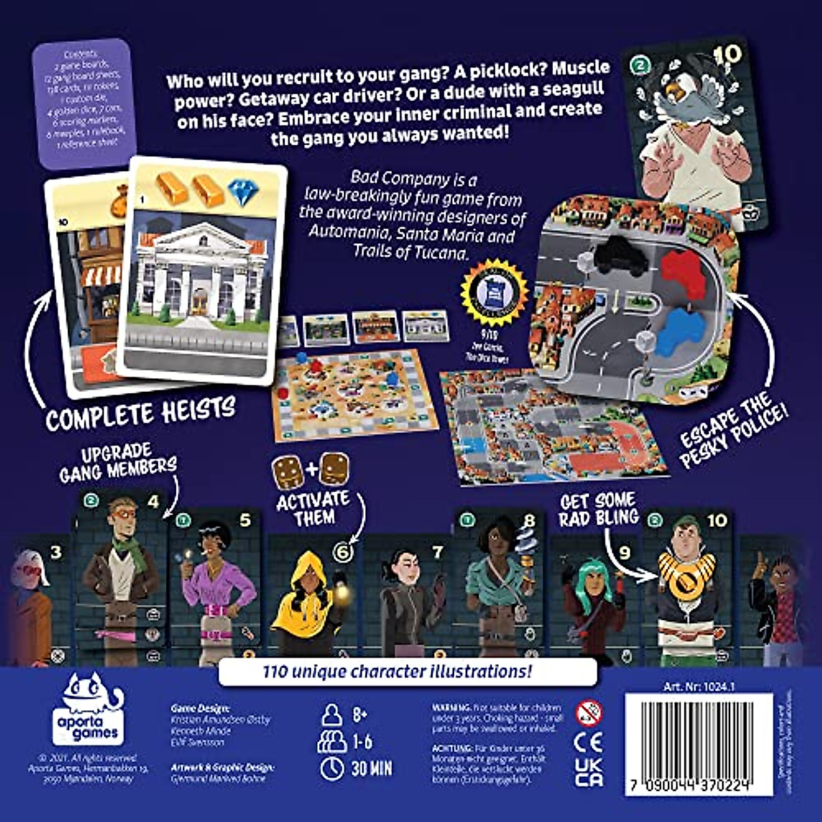 Matagot Bad Company Board Game | Gang Heist Themed Set Collection Strategy Game | Fun Family Game for Kids and Adults | Ages 8+ | 1-6 Players | Average Playtime 30-45 Minutes | Made by Matagot