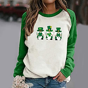 JDHUFEI St. Patrick's Day Sweatshirts for Women Fashion Casual Hoodies Crewneck Long Sleeve Tops Pullover Loose Fall Clothes