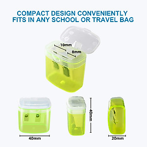 Manual Pencil Sharpeners, 4PCS Colorful Compact Dual Holes Sharpener with Lid for Kids & Adults, Portable Pencil Sharpener for Travel School Office and Art Room
