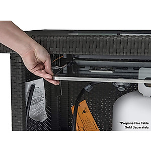 Outland Fire Table 3 Piece Rectangle Accessory Set - Tempered Glass Lid Insert, Tempered Glass Wind Guard Fence and Water Resistant Durable Cover for Series 401/403 Outdoor Propane Fire Pit Tables