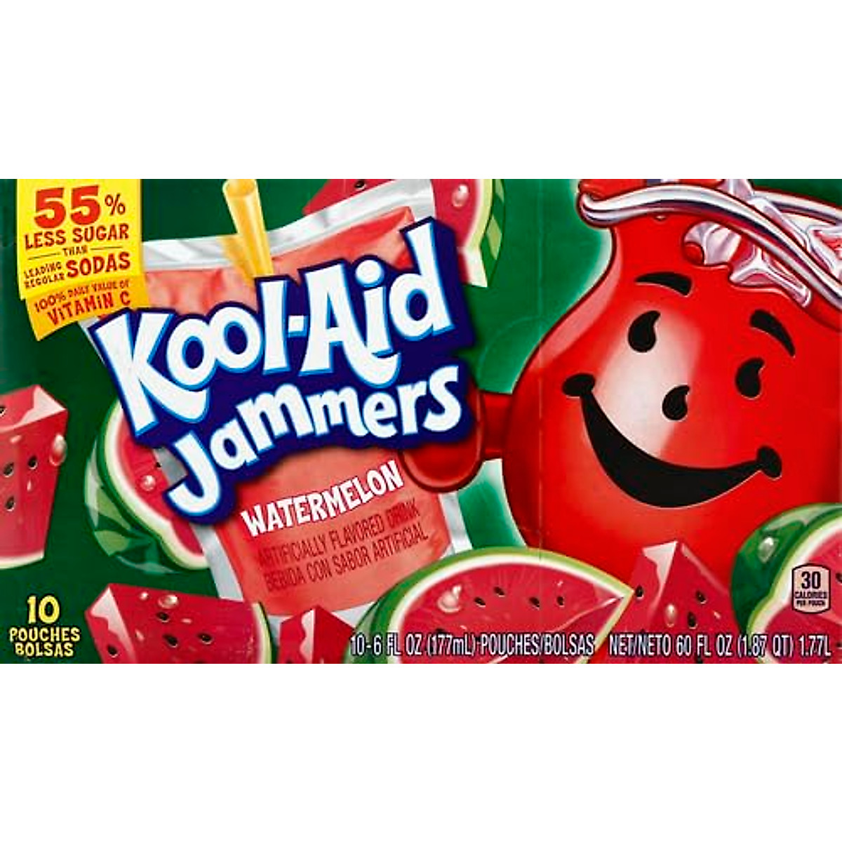 Kool-Aid Jammers Watermelon Flavored Juice Drink Pouch, 60 Fl Oz