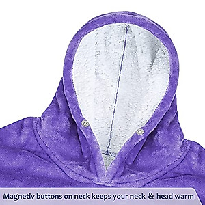 Catalonia Classic Oversized Hoodie Blanket Sweatshirt, Sherpa Wearable Blanket with Giant Pocket, Cozy Soft Warm Portable Sweatshirt, Gift for Women Men Father