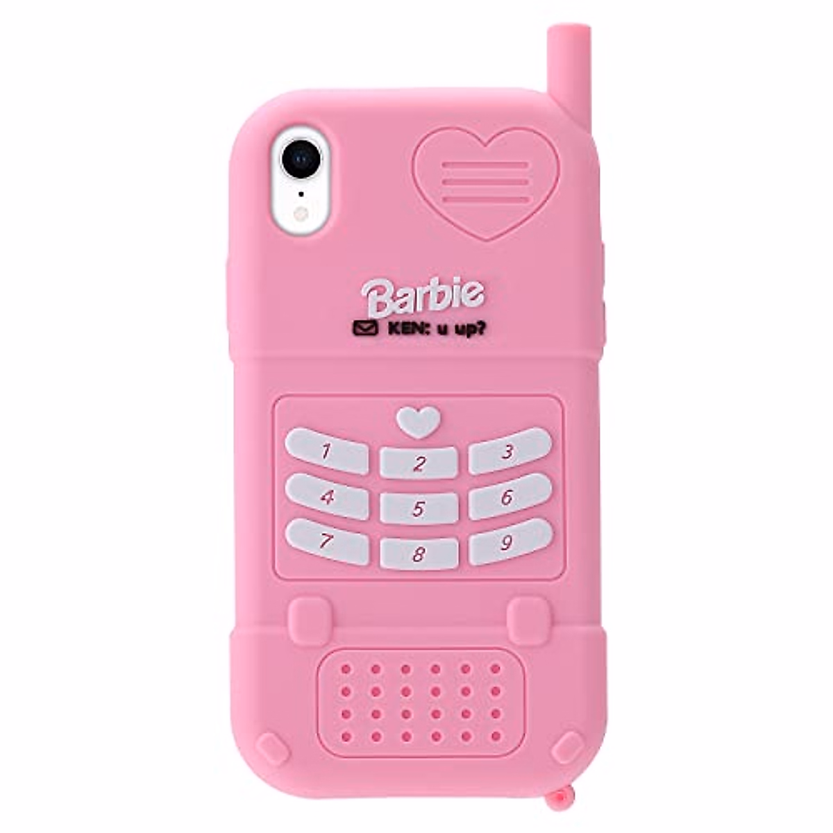 Filaco Pink Silicon Case Compatible with iPhone XR 6.1inch, 3D Cute Pink Retro Phone Case, Soft Protective Cover for Women Girls