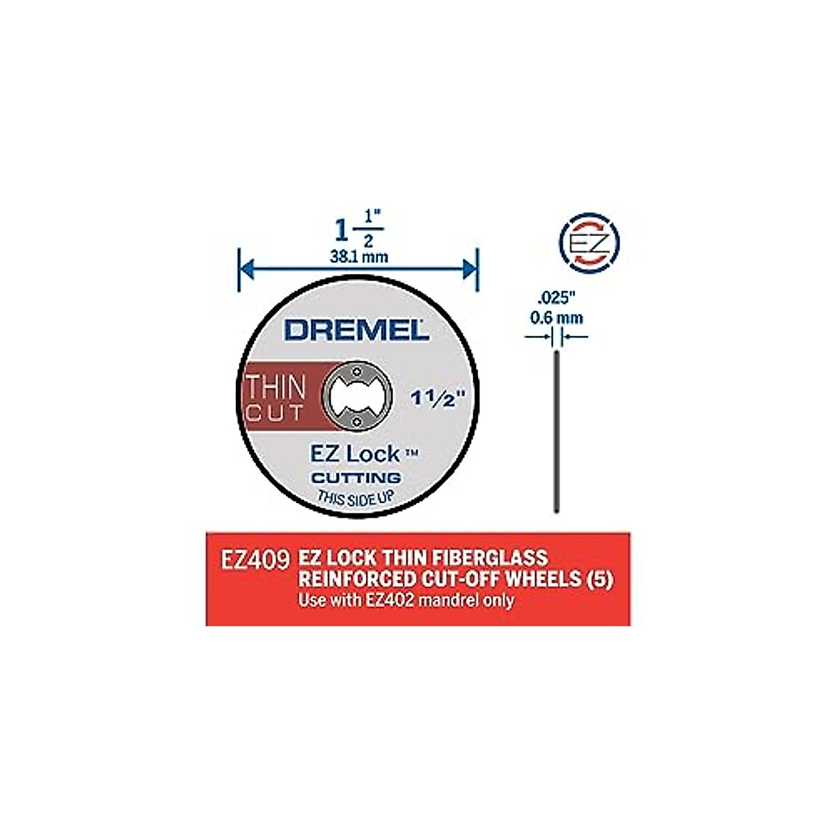 Dremel EZ409 1-1/2-Inch EZ Lock Thin Cut, Silver