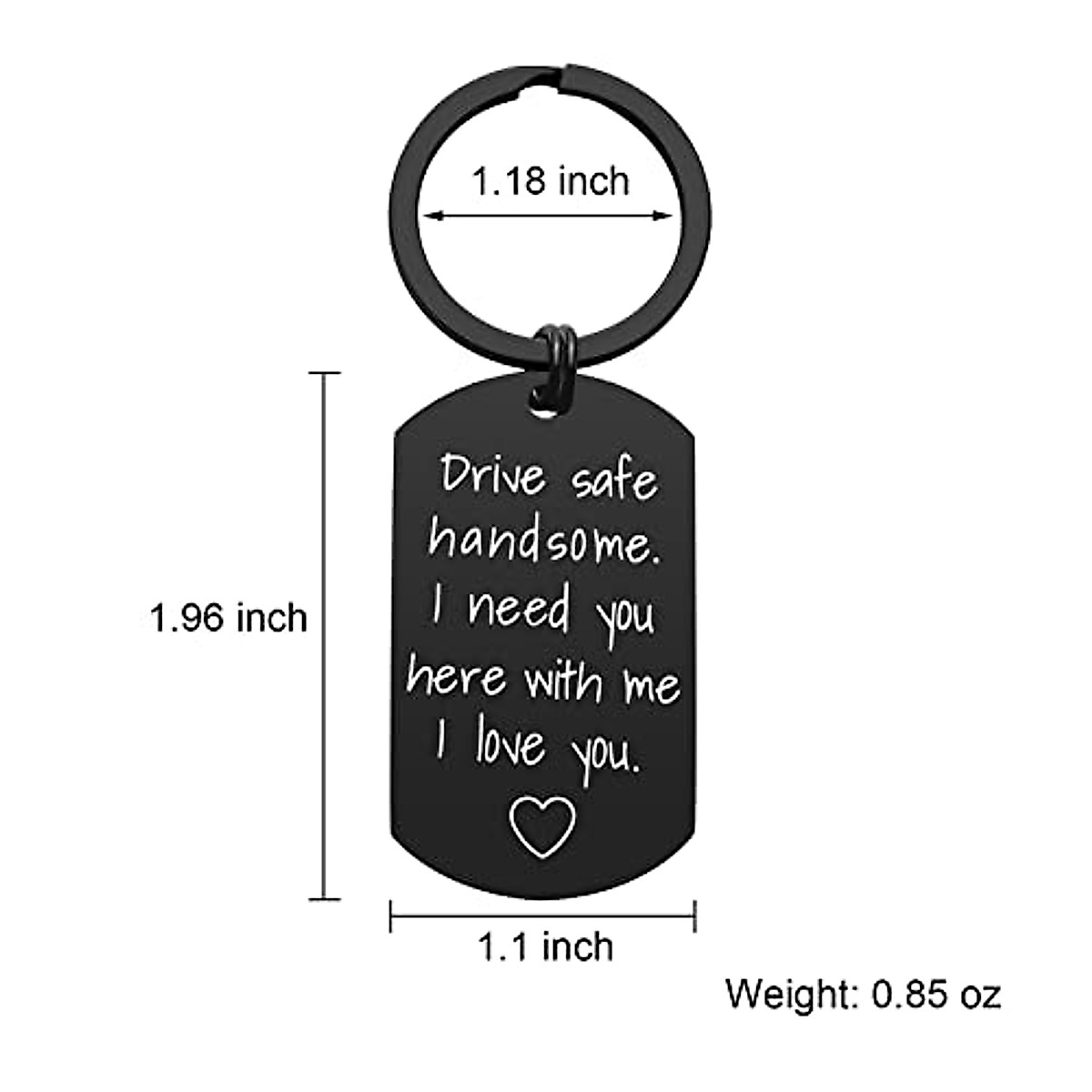 iWenSheng Drive Safe Keychain for Boyfriend - Drive Safe Handsome I Need You Here With Me Keyring Birthday Valentine’s Day Gifts for Him Boyfriend Husband Gifts
