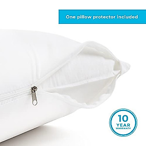 Linenspa Waterproof Pillow Protector - Premium Smooth Fabric - Standard Pillow Protector White