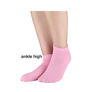 Allegra K Athletic Low Cut Ankle Socks-Stretch Cuffs Soft 10 Pairs Medium Pink