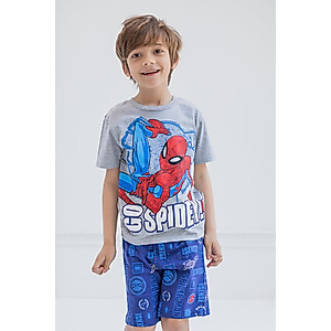 Marvel Spider-Man Toddler Boys T-Shirt and Shorts Outfit Set Gray/Blue 4T