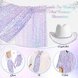 Sequin Fabric by The Yard: 6 Feet 2 Yard - Iridescent Glitter Mesh Embroidery Sparkly Fabric for Sewing Custom Clothe Dress Mermaid Table Decor Wedding DIY Crafts Decorations (Purple)