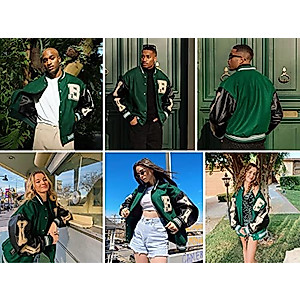 Aelfric Eden Mens Patchwork Baseball Jackets Varsity Retro Casual Sweatshirt Unisex Sport Streetwear Coats Outwear Tops
