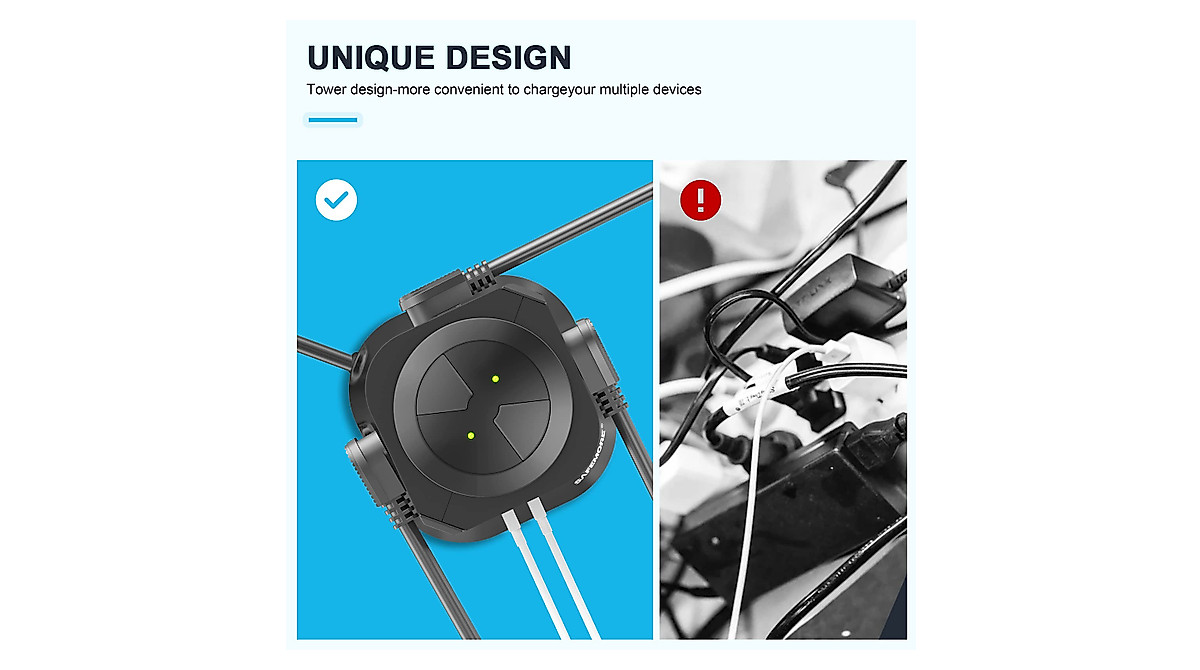 Power Strip Tower with 7 Outlets & 2 USB Ports