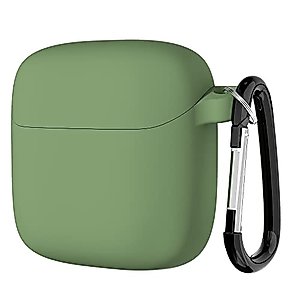 Oakxco JBL Tune 220 TWS/225 TWS Case Silicone, Soft Rubber Gel Shockproof Hard Protective Cover with Keychain Lock, Slim Fit Thin Skin Sleeve Charging Case for Women Girl Cute, Sage Green