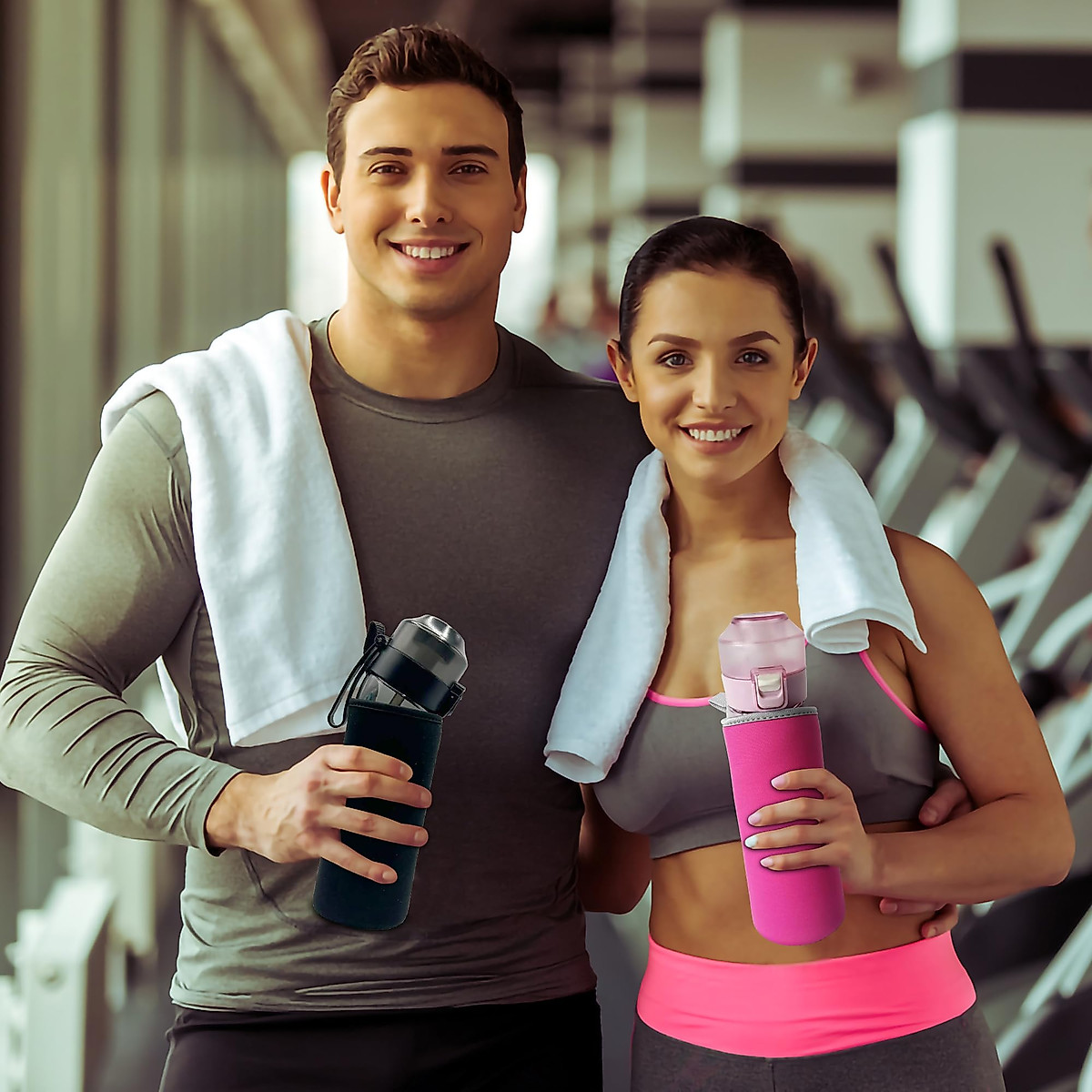 Water Bottle With Flavor Pods, BPA FREE, Air Water Bottle, Tritan, Water Bottle 650 ML, Sports Water Bottle (Black)