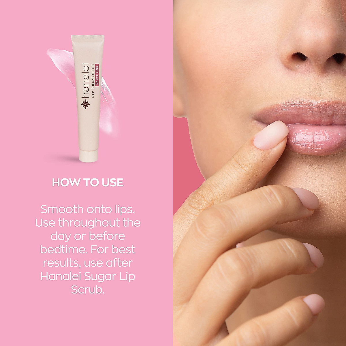 Hanalei Lip Treatment Bundle (Clear and Mauve Pink) | Made with Kukui Oil, Shea Butter, Agave, and Grapeseed Oil, Soothe Dry Lips (Cruelty free, Paraben free)