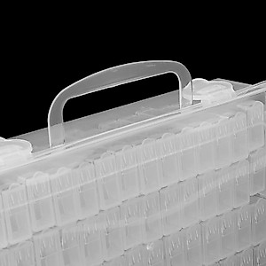 MANCHAP 3 Pack 64 Grids Diamond Storage Containers, Art Craft Stackable Beads Box Organizer Drawer with Stickers for Beads, Painting, Rhinestones, Clear