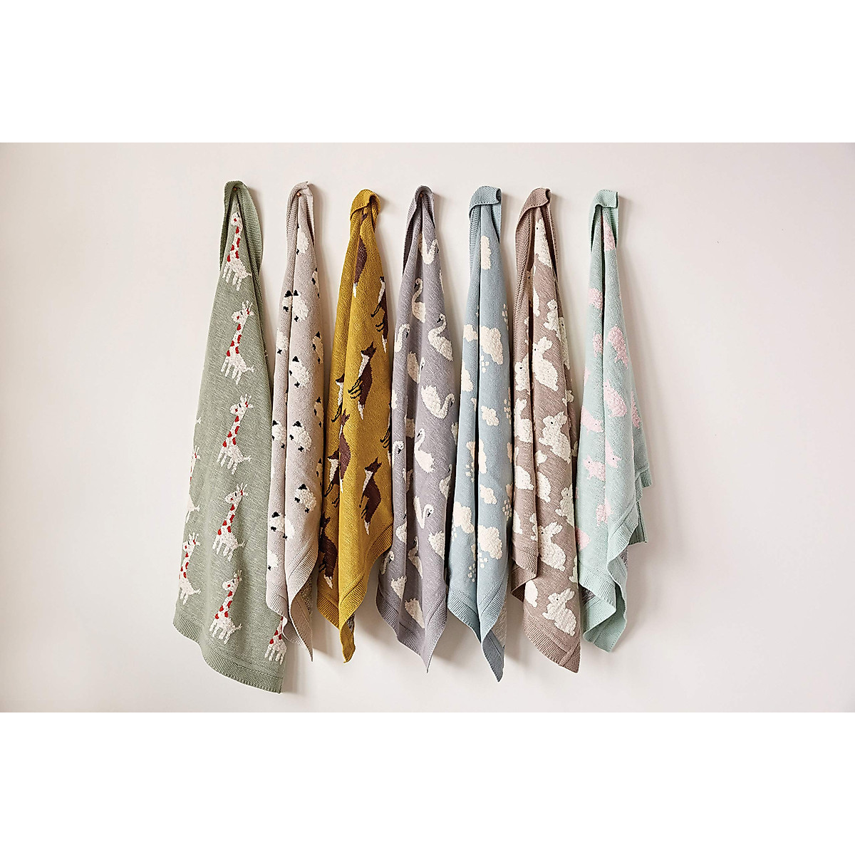 Creative Co-Op Grey Cotton Knit Sheep Blanket