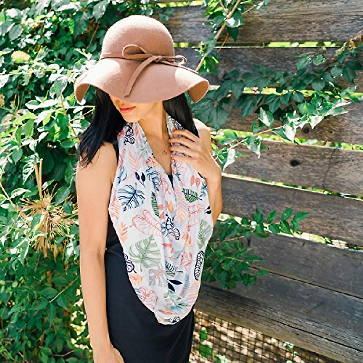 Bebe au Lait 5-in-1 Multi-Use Cover: Nursing Covers for Breastfeeding, Infinity Scarf, Nursing Shawl, Car Seat Cover, Shopping Cart Cover, Carrier Cover, Privacy Nursing Cover - Tropicana