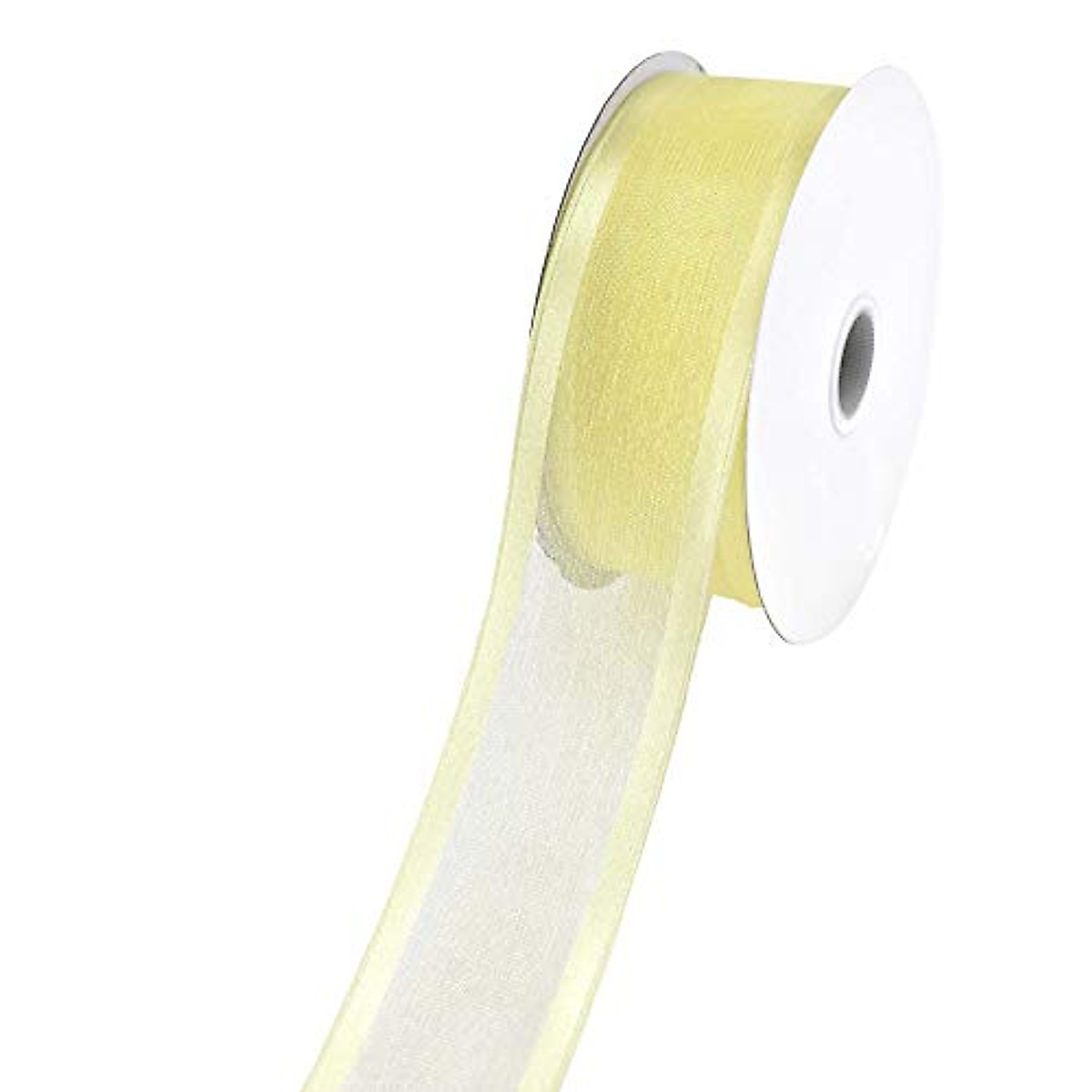 Homeford Sheer Organza with Satin Wired Edge Ribbon, 1-1/2-Inch, 25-Yard (Yellow)