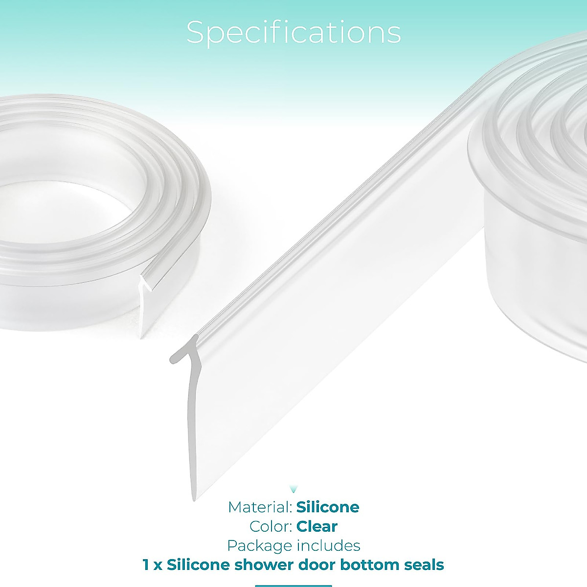 Framed Shower Door Bottom Seal, 1/4" Shower Door Sweep for Framed & Swing Shower Doors, 36" Long Angled T Drip Clear Vinyl Shower Door Seal Strip, Shower Door Replacement Parts