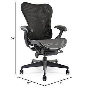 Herman Miller Mirra 2 Chair - Fully Adjustable Arm Seat Depth Tilt Tension Control Mesh Backrest Lumbar Support - Repackaged Home Office Desk Chair