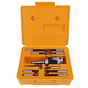 50mm Boring Head Set, 1 Set MT2 -M10 F1-12 Boring Head with 12mm Boring Bars, MT2 M10×1.5 1-1/2"-18UNF Perfect for Milling Machine Accessories