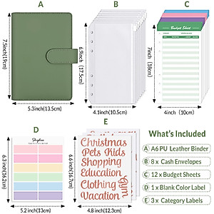 SKYDUE Budget Binder with 8pcs Zipper Envelopes,Money Organizer for Cash with 12pcs Expense Budget Sheets & 24 Rose Gold Sticky Labels,Budget Organizer for Cash