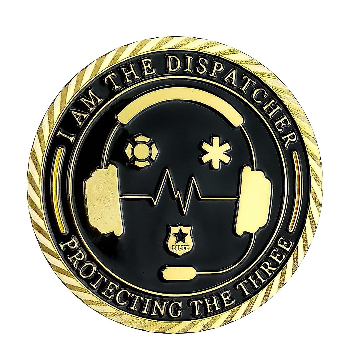 Thin Gold Line Challenge Coin Emergency Dispatcher for First Responders Gift