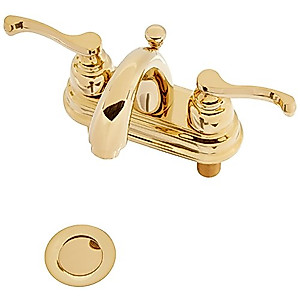 Elements of Design EB5612FL Atlanta 4" Centerset Lavatory Faucet with Retail Pop-Up, 3-5/8" in Spout Reach, Polished Brass