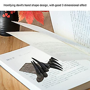 3D Bookmark,Scary Bookmark,Creepy Claw Hand Bookmark Scary, Thriller Devil's Hand Bookmark, Black Resin Demon Hand Bookmark, Horror Book Mark, Creative 3D Bookmarks for Adults, Bookshelf Gift