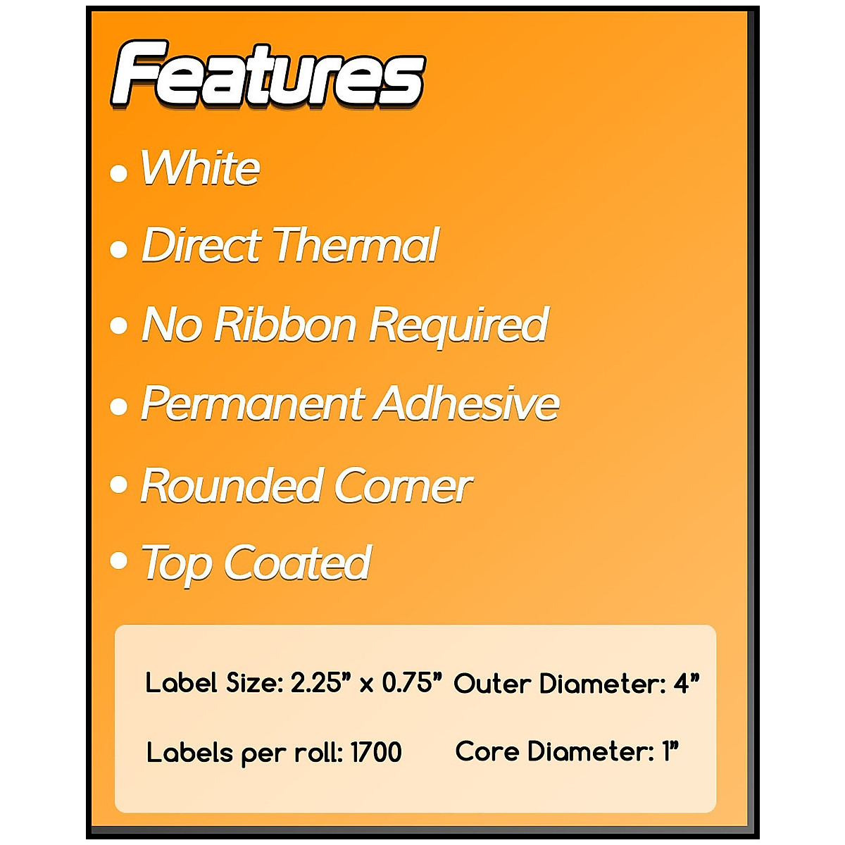 2.25 x 0.75 inch GOLEM GUARD Direct Thermal Labels Compatible with Zebra for LP2844 LP2844Z LP3844Z TLP2844 TLP2844Z Printers (22 Rolls / 1700 Labels per Roll)