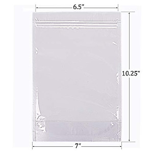 Kingrol 100 Ct 7 x 10.25 Inch Clear Stand Up Food Pouch Bags with Resealable Lock Seal Zipper, Heat Sealable Packaging Bags for Food Storage