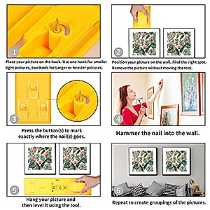 Picture Hanging Kit Picture Frame Hanger Tool 238 Pieces Heavy Duty Photo Hanger Accessories with Picture Hanging Wire, Hooks, Nails and Wall Hanger Level